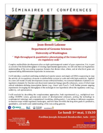 Jean-Benoît Lalanne, Ph.D. - Département de biochimie et médecine ...